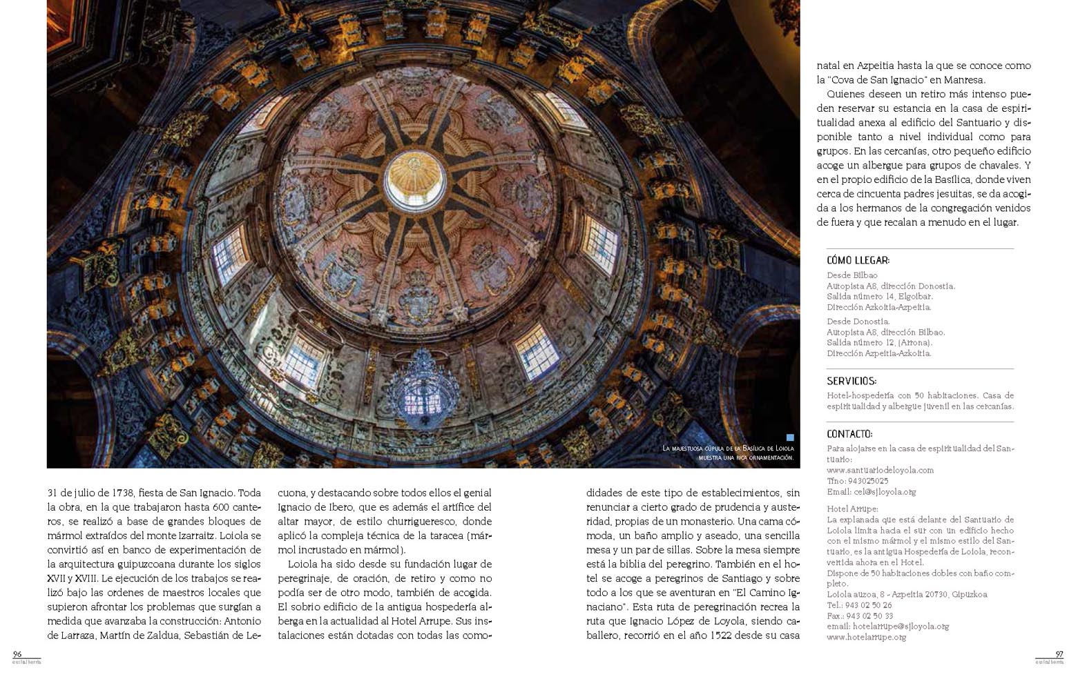 “Santuarios y monasterios”, artea, gastronomia, historia eta txangoak batu dituen liburua ...